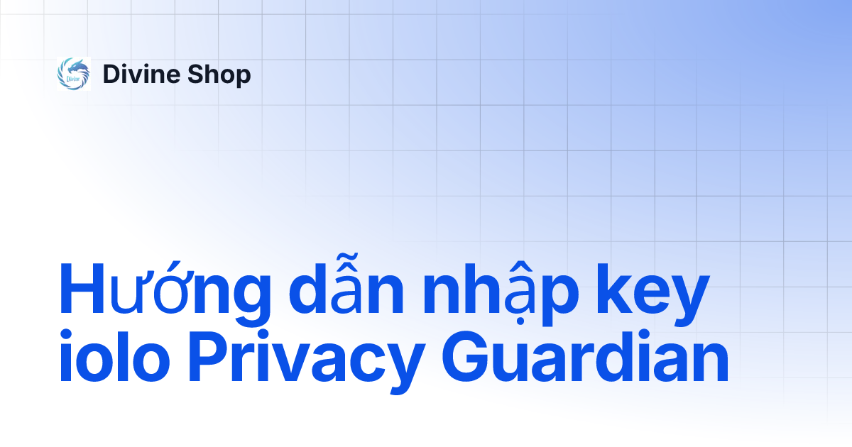 Hướng dẫn nhập key iolo Privacy Guardian | Divine Shop
